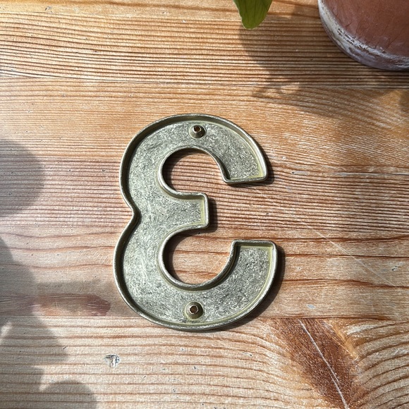 Vintage | Wall Decor | Vintage Brass Number 3 | Poshmark